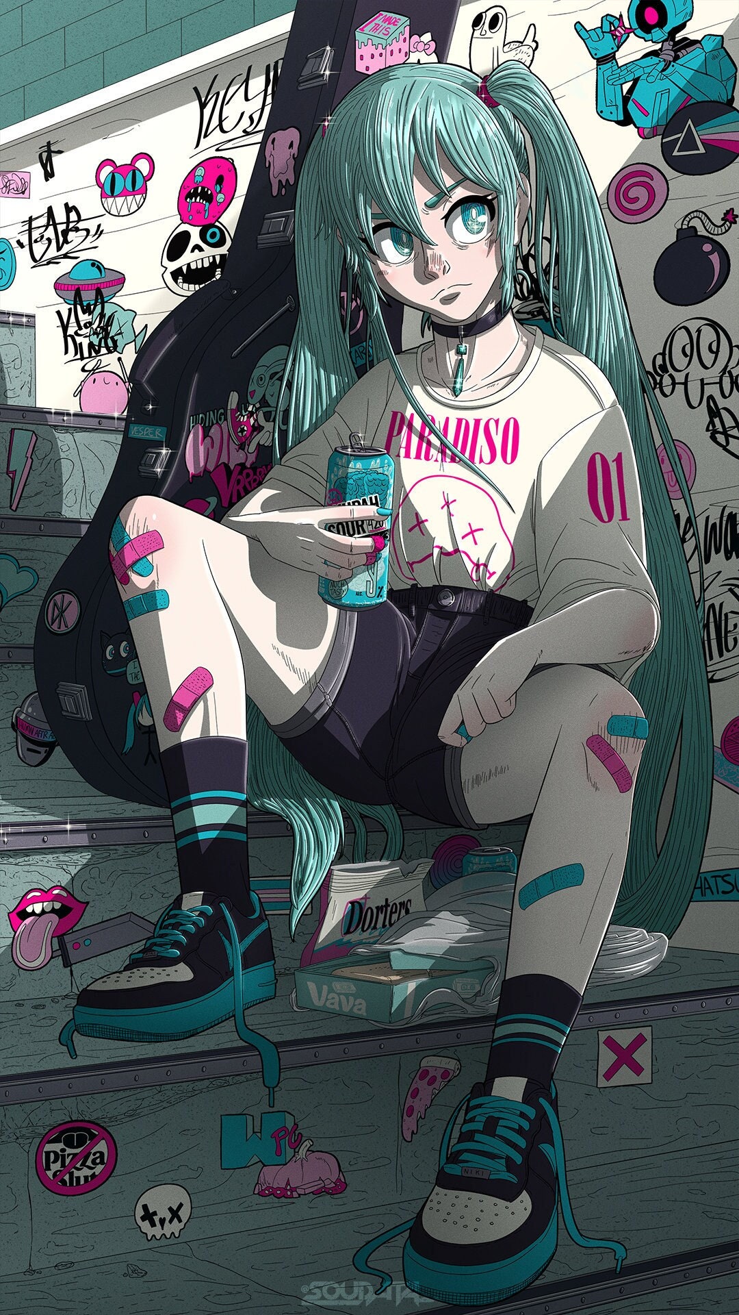 Grungesune Miku (hatsune Miku) Print | Anime/vocaloid Art Print - Etsy