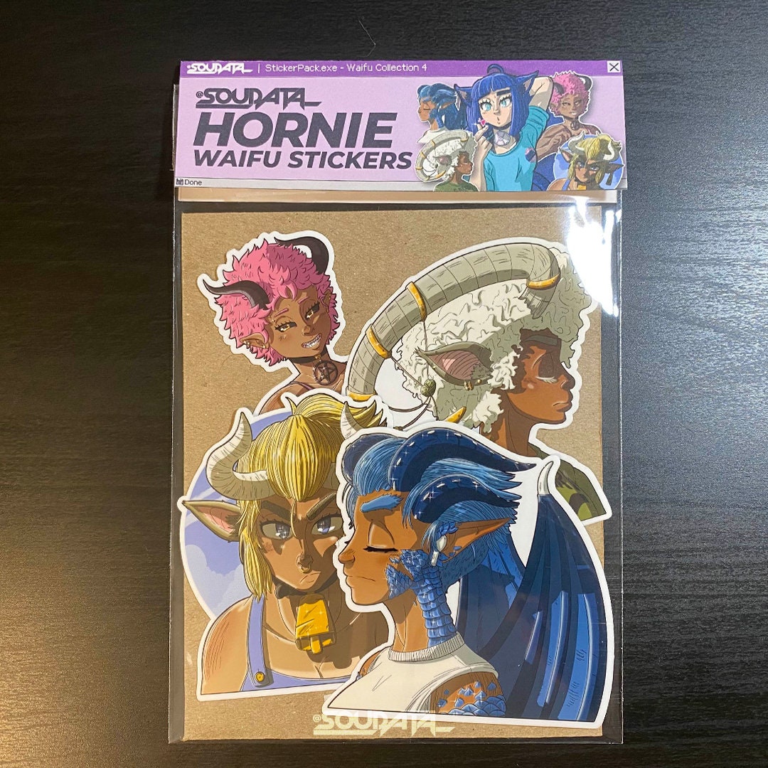 Hornie Waifu Sticker Pack | Anime Waifu Sticker - Etsy