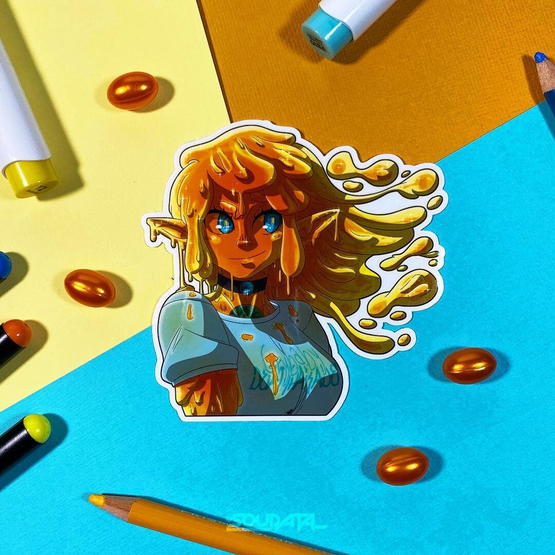 Psychedelic Lava Lamp Slime Girl | 90s 80s Retro Groovy Sticker | Anime ...