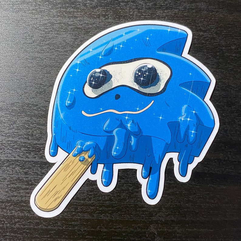 Blue Hedgehog (sonic the Hedgehog) Melting Popscicle Sticker | Grunge ...