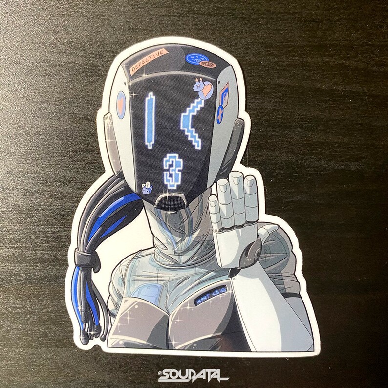 Android/robot Anime Girl | Anime Waifu Sticker - Etsy