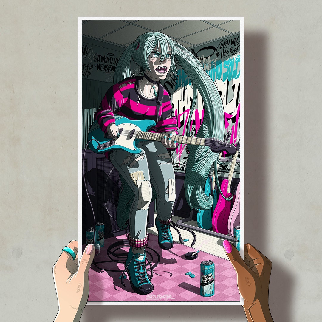 Miku's Late Night Set hatsune Miku Print Anime/vocaloid Art Print - Etsy