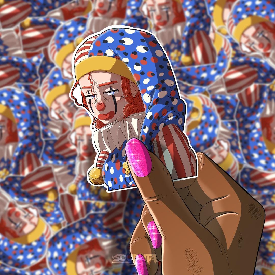 Cute and Goofy Anime Clown Girl | Anime Sticker | Waifu | Anime ...