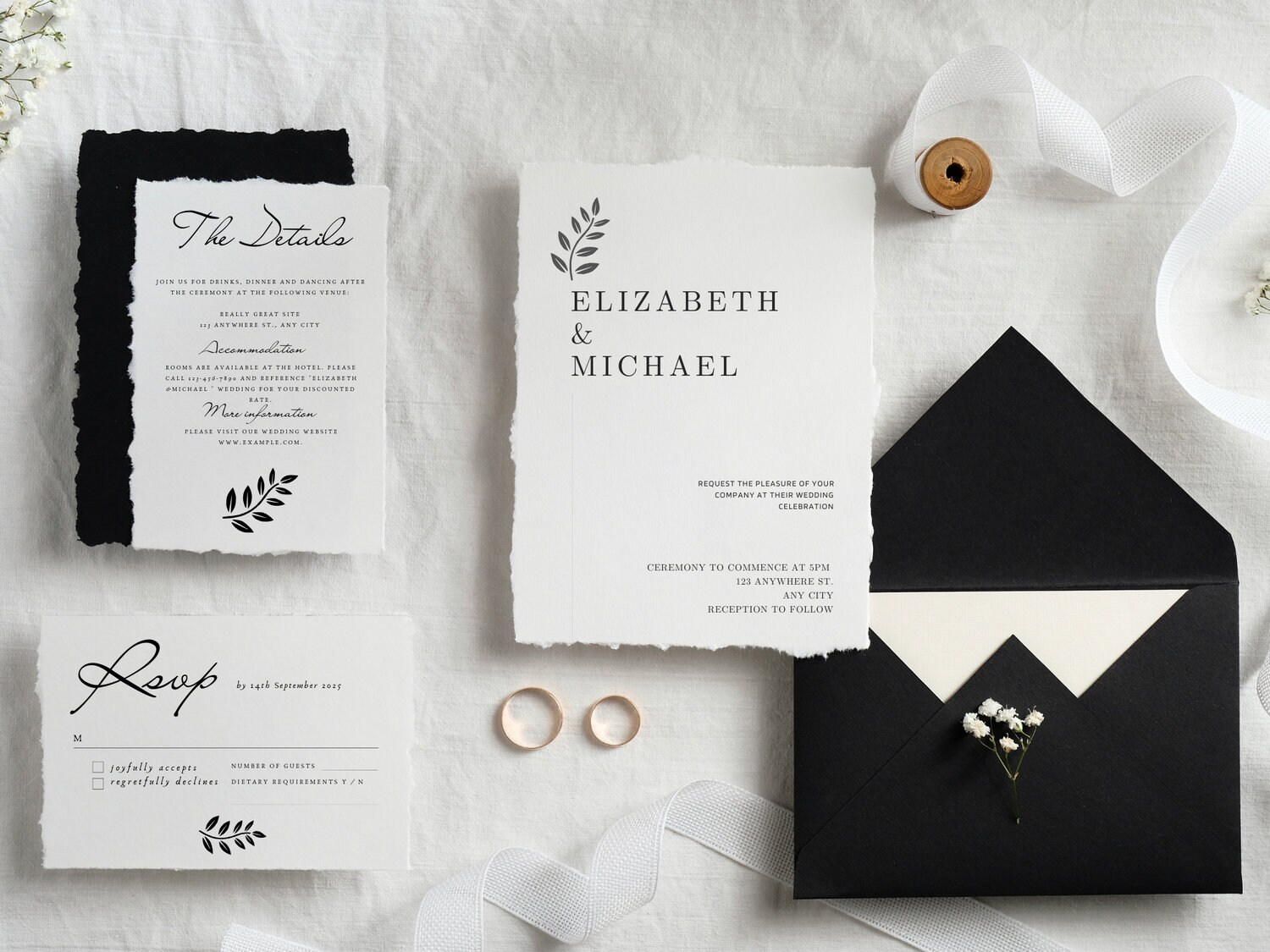 Chic Minimalist Wedding Invitation Cards Modern Elegance for Your Big ...