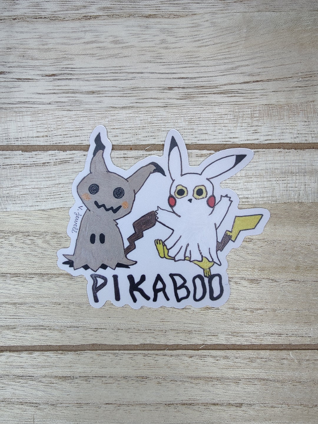 Pikachu Mimikyu Pika Boo Halloween Pokemon Sticker - Etsy