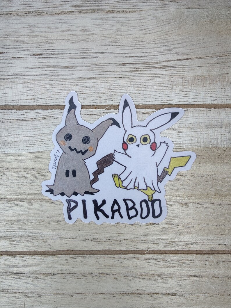 Pikachu Mimikyu Pika Boo Halloween Pokemon Sticker - Etsy