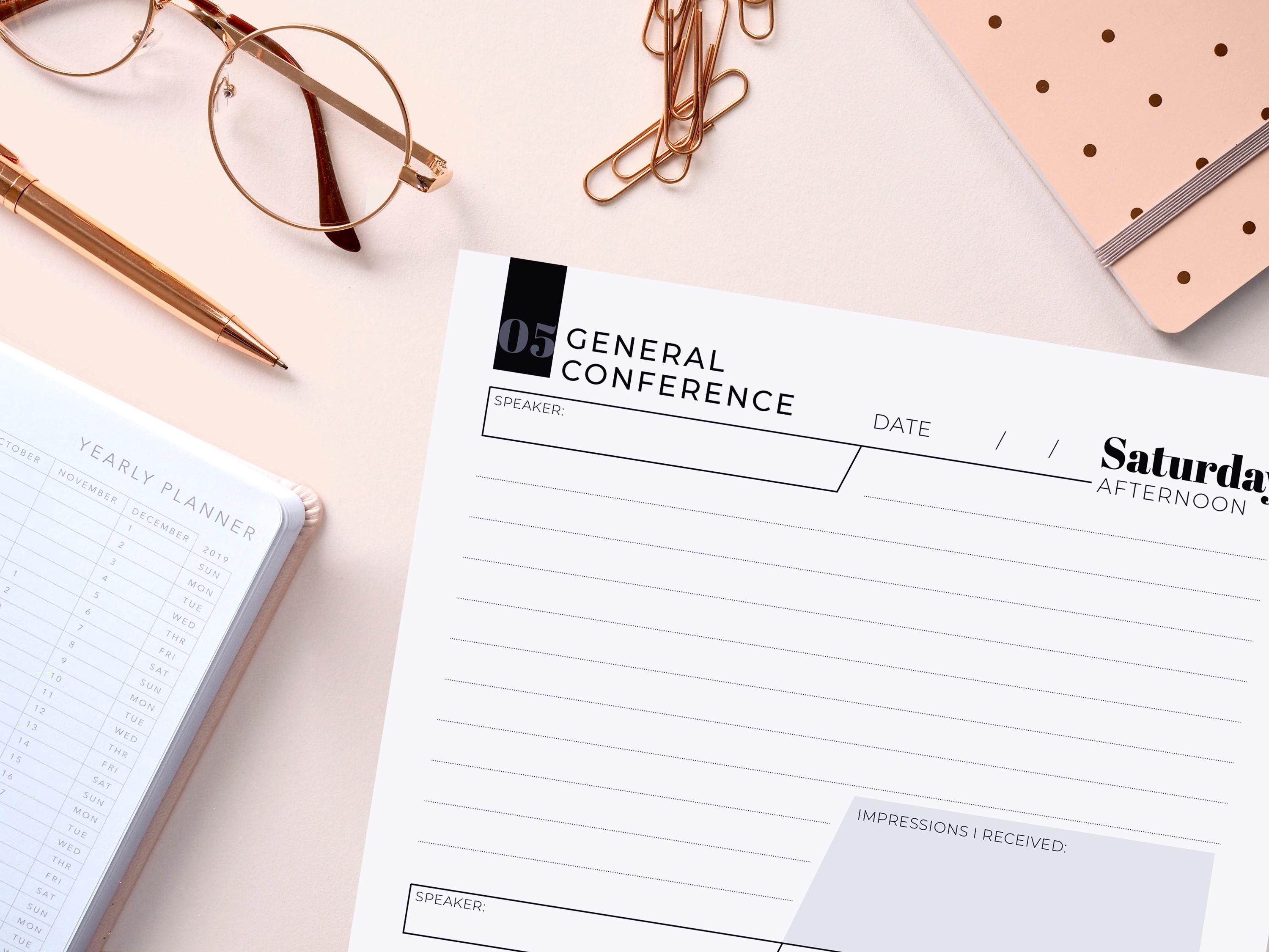 General Conference Printable Note Pages | April 2025 LDS General ...