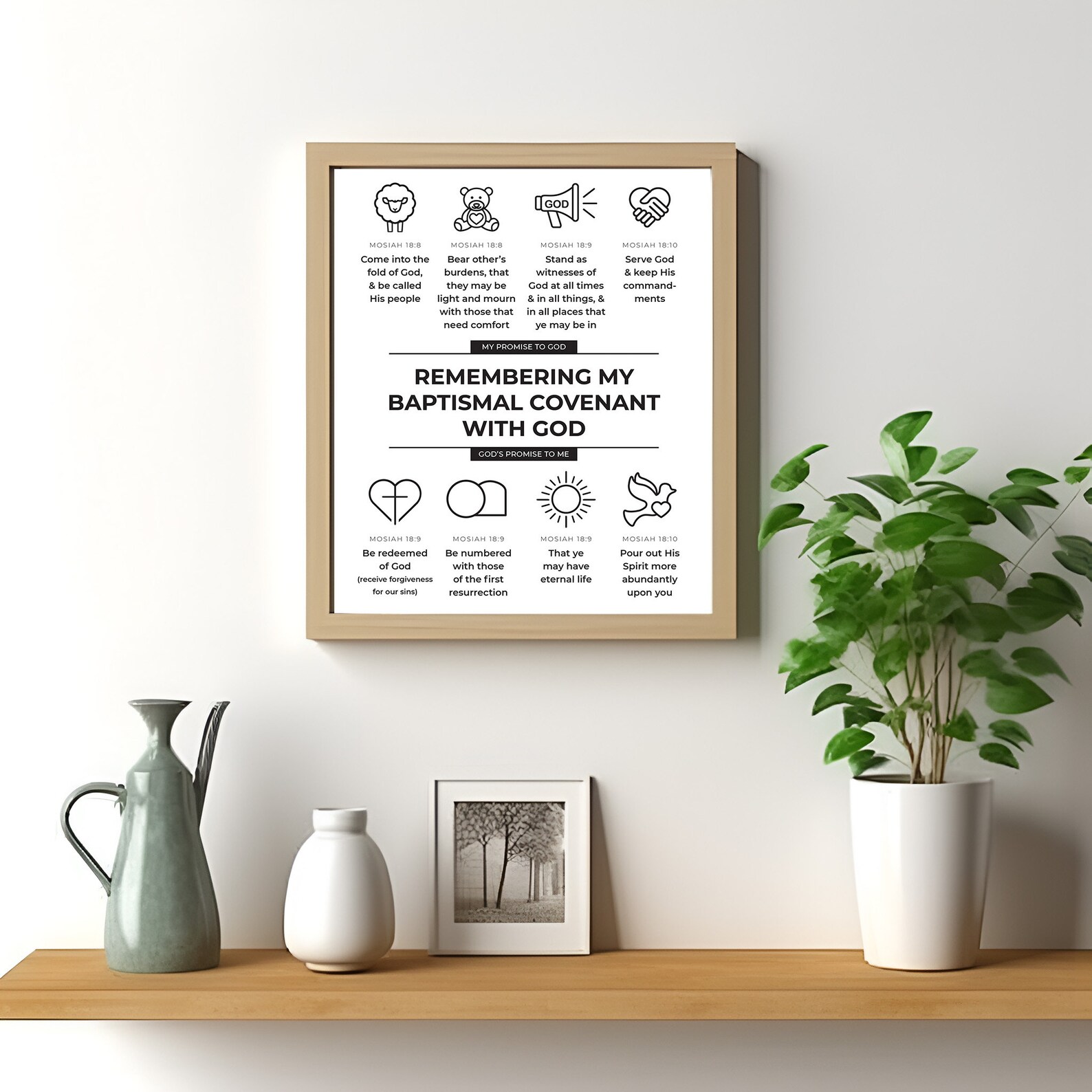 Latter Day Saint Baptismal Covenants Printable | LDS Baptism Poster ...