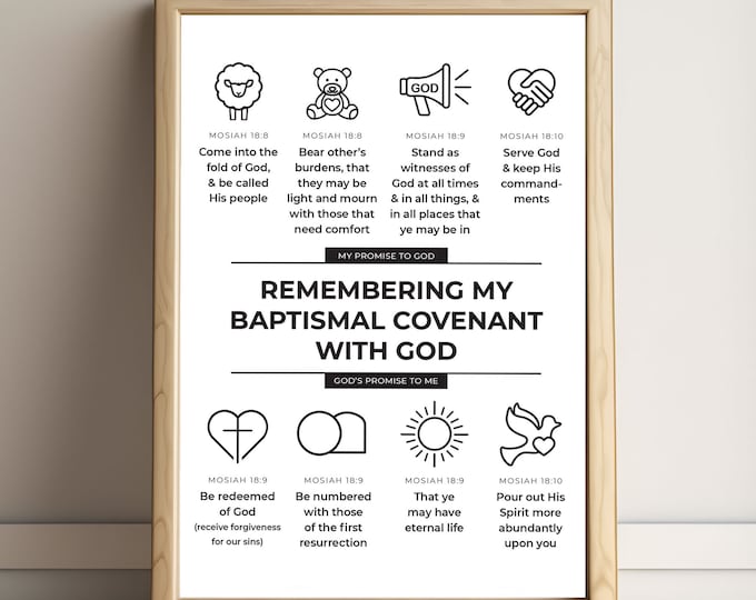 Latter Day Saint Baptismal Covenants Printable | LDS Baptism Poster ...