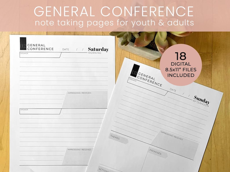 General Conference Printable Note Pages | April 2025 LDS General ...