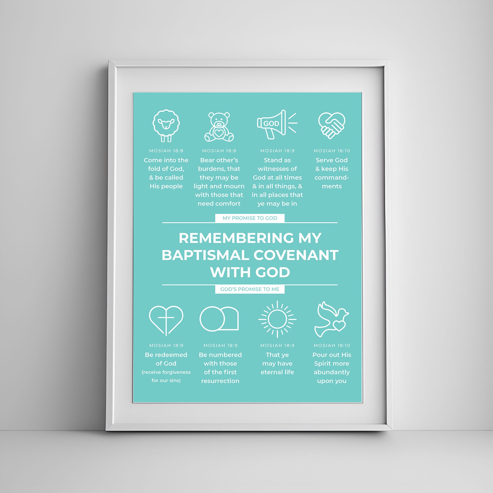 Latter Day Saint Baptismal Covenants Printable | LDS Baptism Poster ...