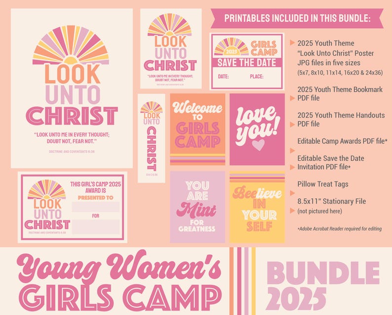Young Women Girls Camp 2025 Print Bundle: LDS Theme (digital Download ...