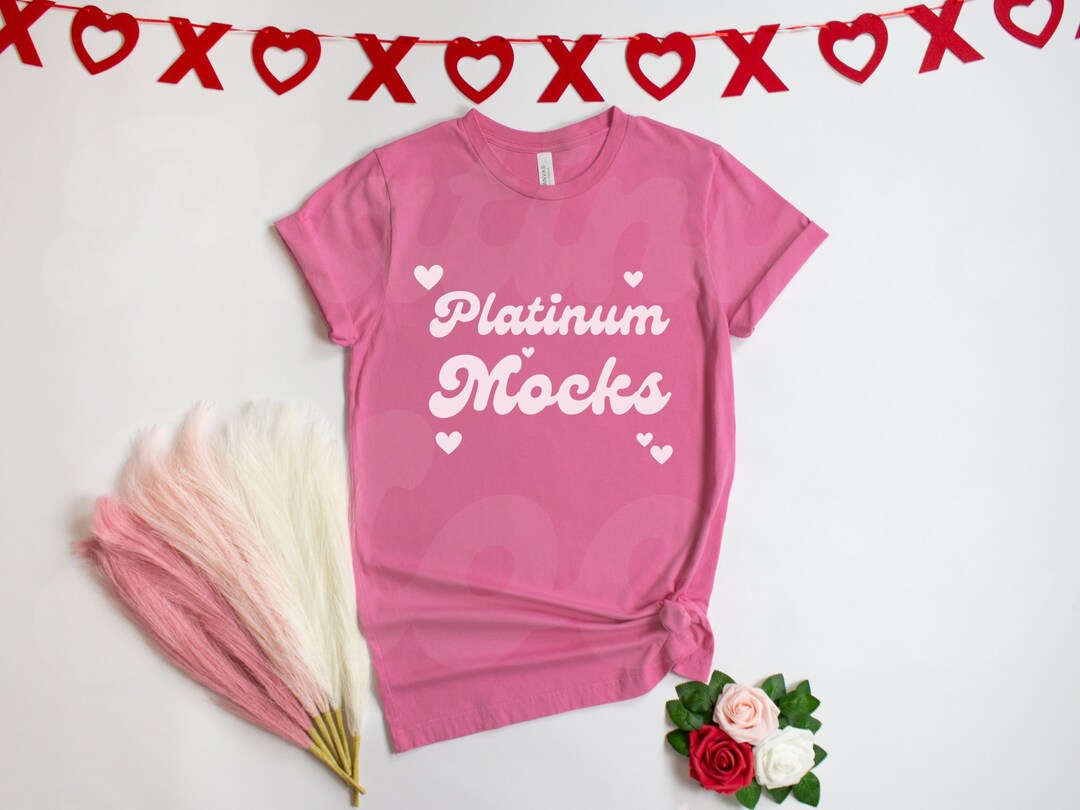 3001 Charity Pink Mockup Valentines Day || Charity Pink Bella Canvas ...