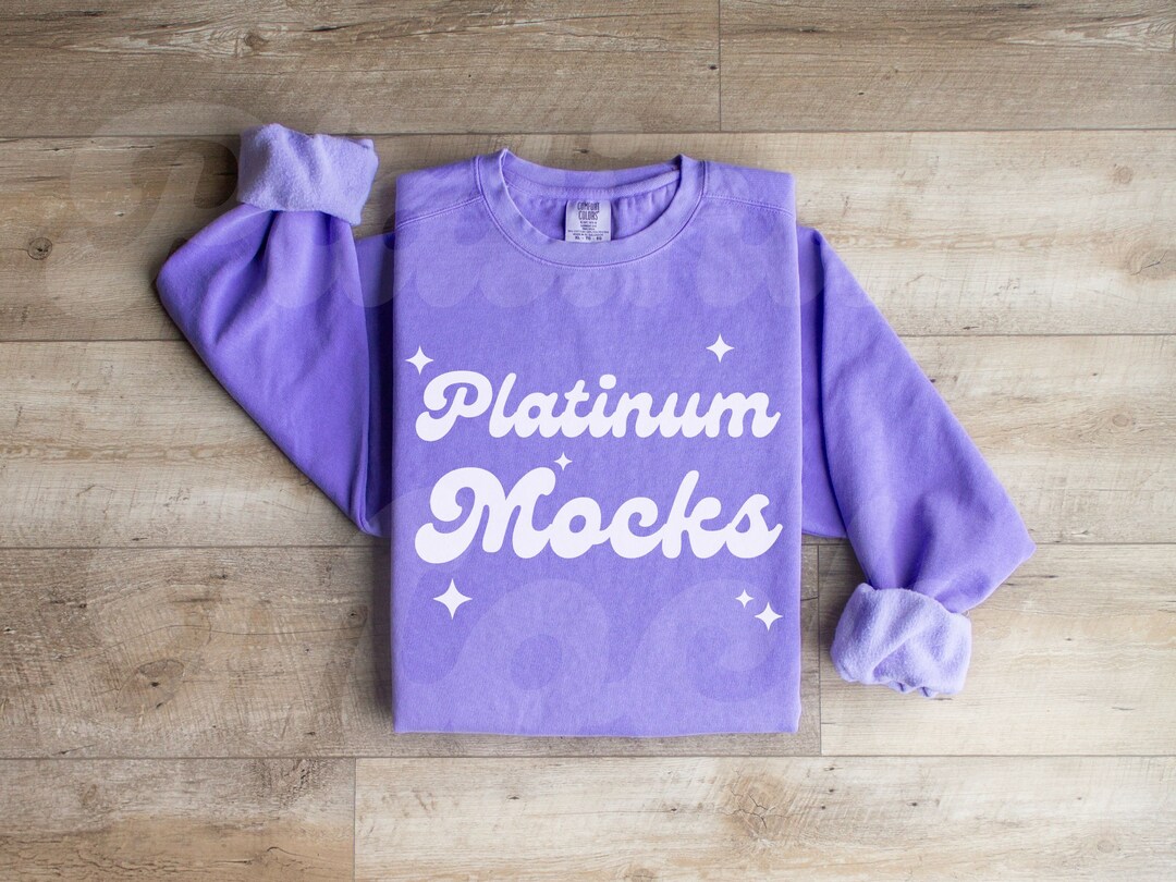 1566 Violet Mockup Comfort Colors 1566 Folded Mockup Violet CC1566 ...