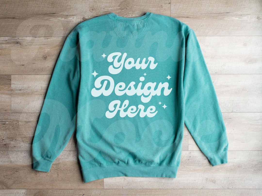 Seafoam 1566 Back Mockup || Comfort Colors 1566 Back Mockup Seafoam ...