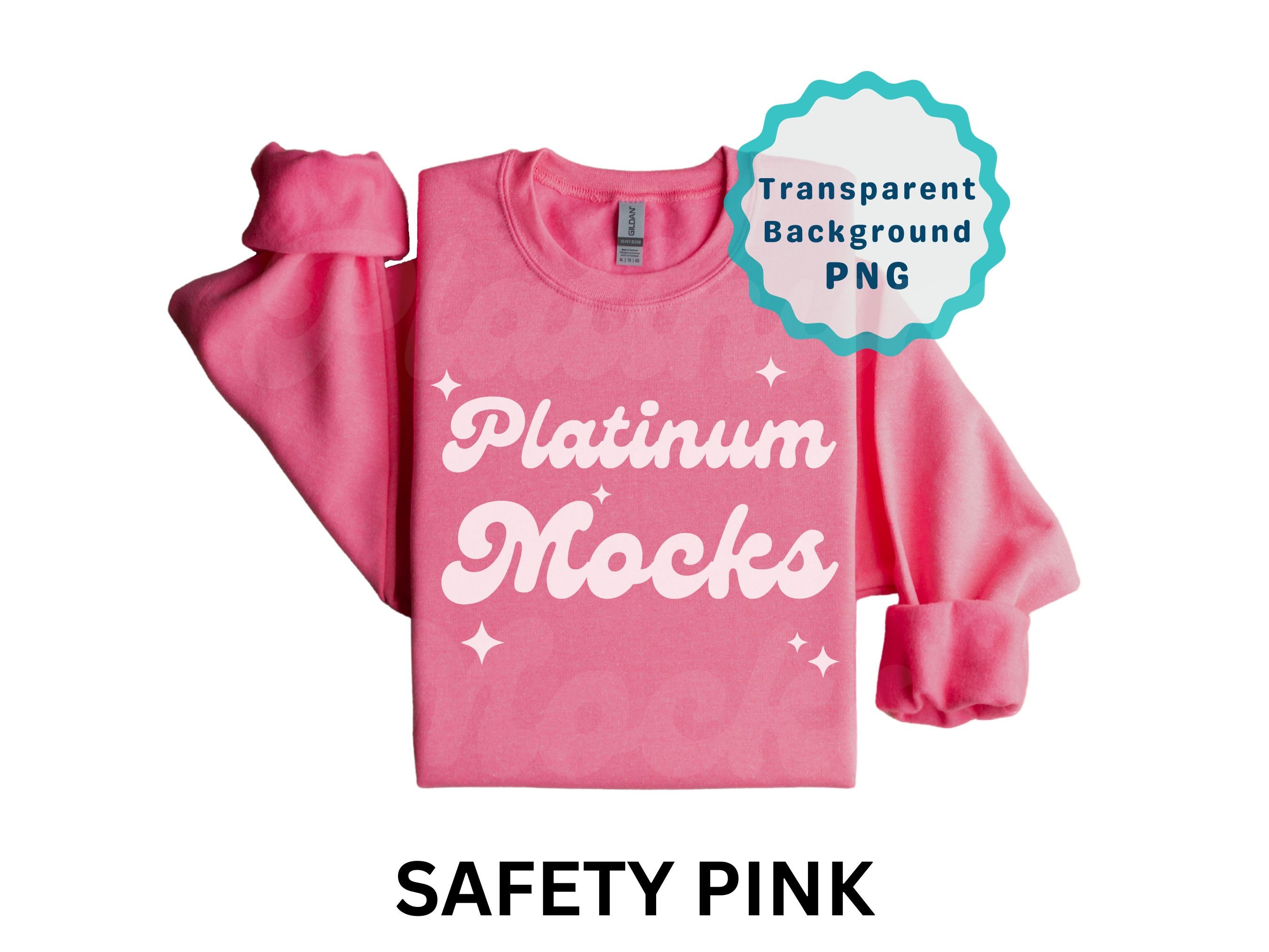 18000 Safety Pink Mockup Transparent Background PNG Safety Pink Gildan ...