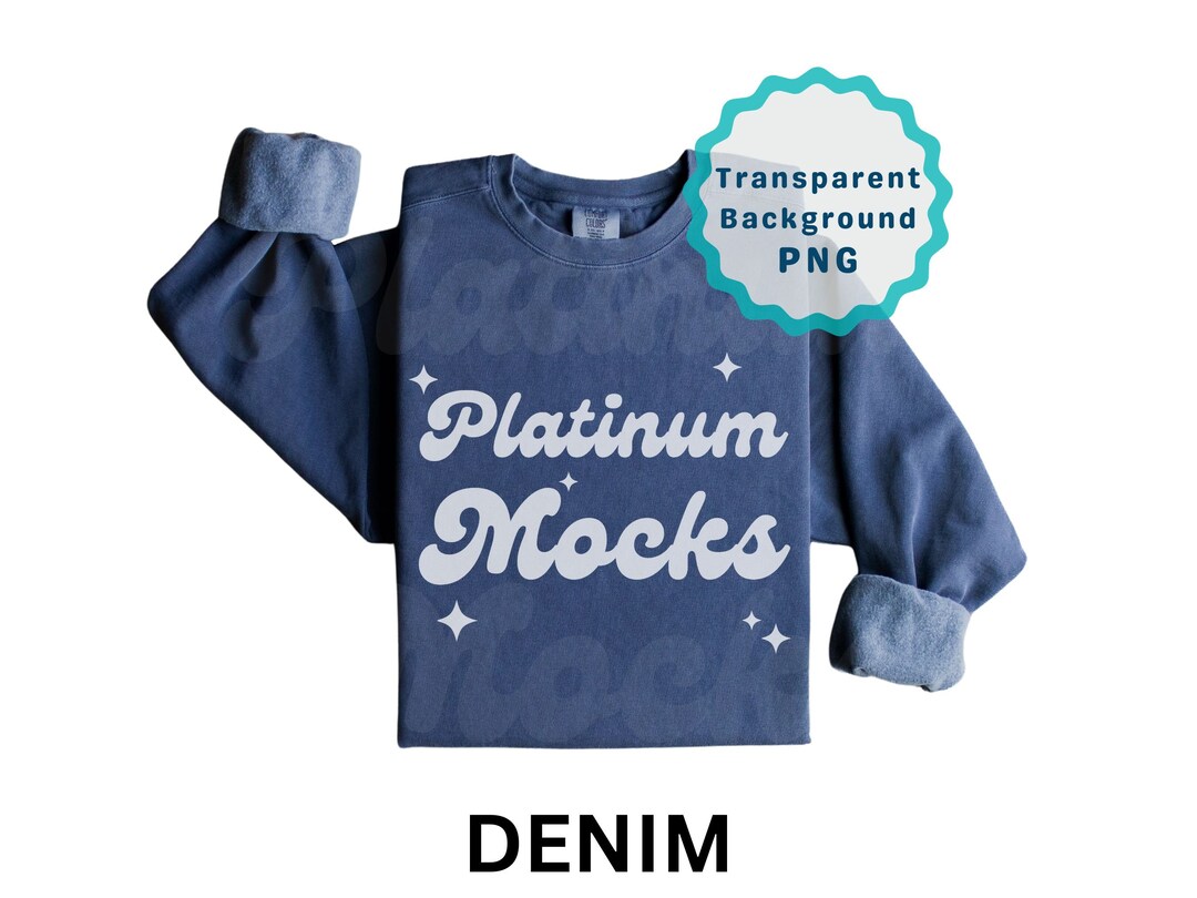 1566 Denim Mockup || Transparent Background PNG || Denim Comfort Colors ...