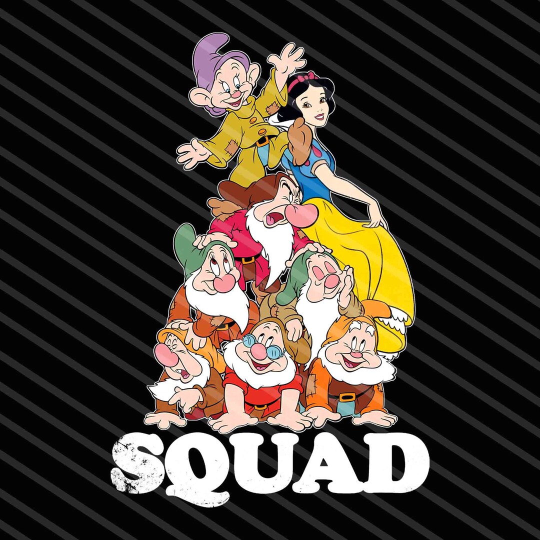 Snow White and the Seven Dwarf Squad Digital Png Snow White - Etsy