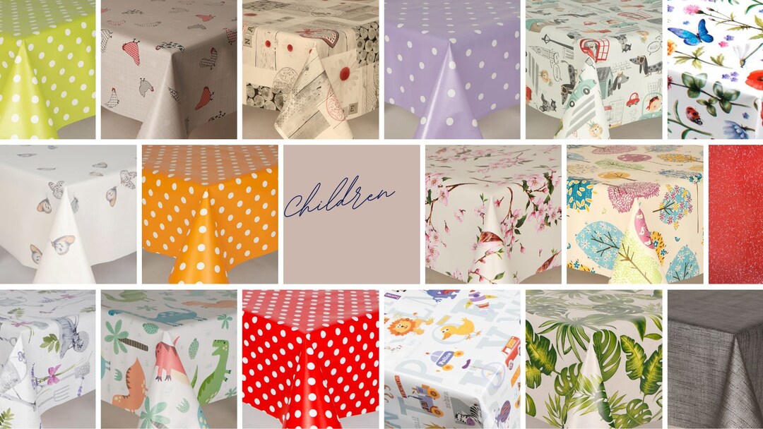 Children Play Multi PVC Vinyl Wipe Clean Tablecloth - Wipe Clean ...