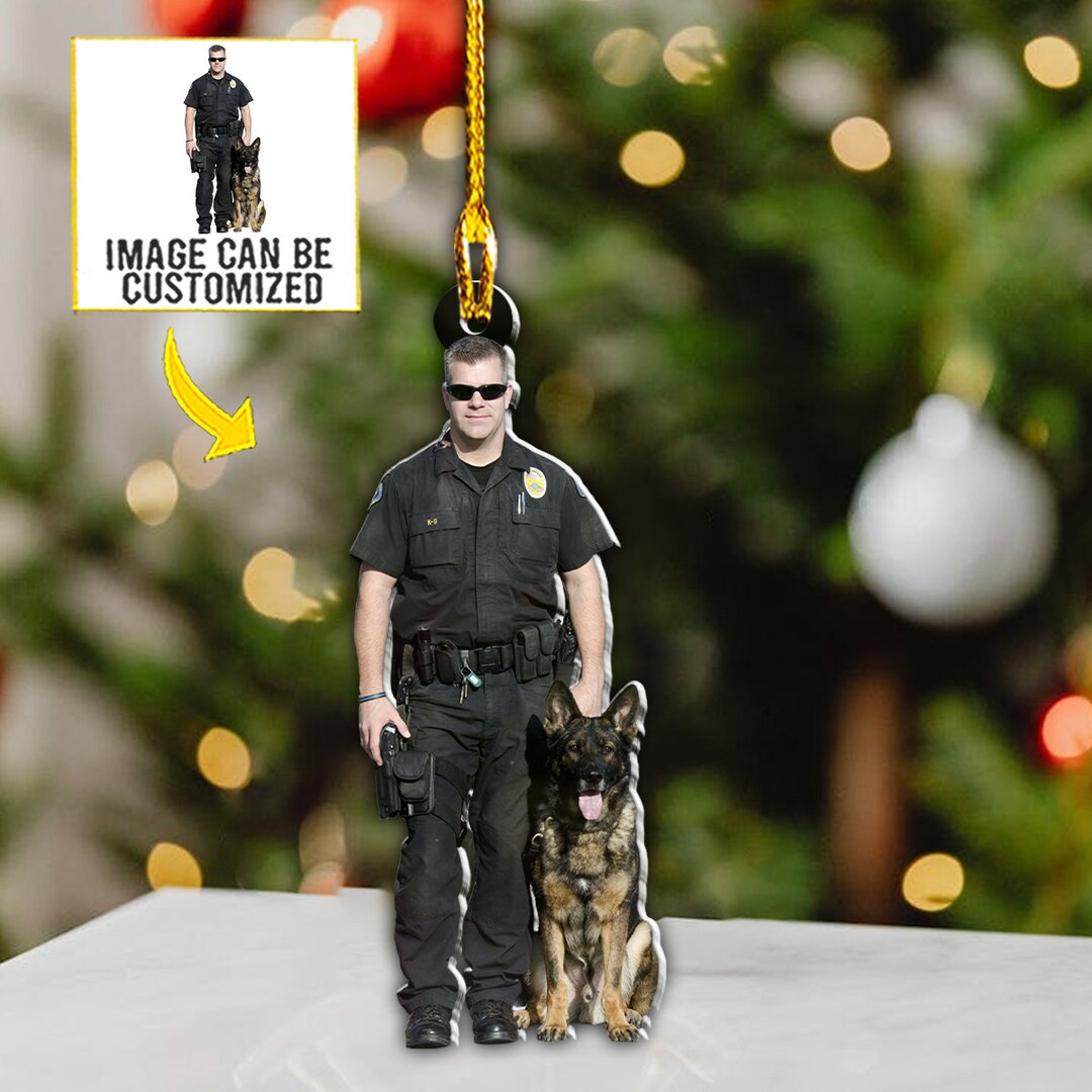 Personalized Photo Police Officer and Police Dog Christmas - Etsy