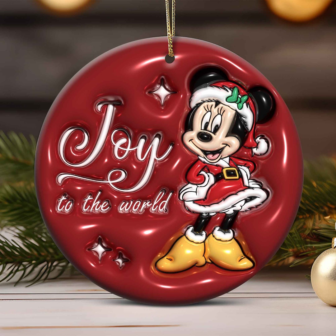3D Inflated Minnie Joy to the World Christmas Ornament Minnie - Etsy