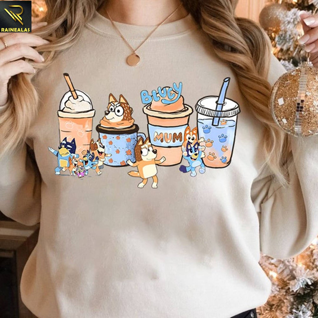 Mama Bluey Shirt Bluey Coffee Shirt Bluey Mama Sweatshirt - Etsy