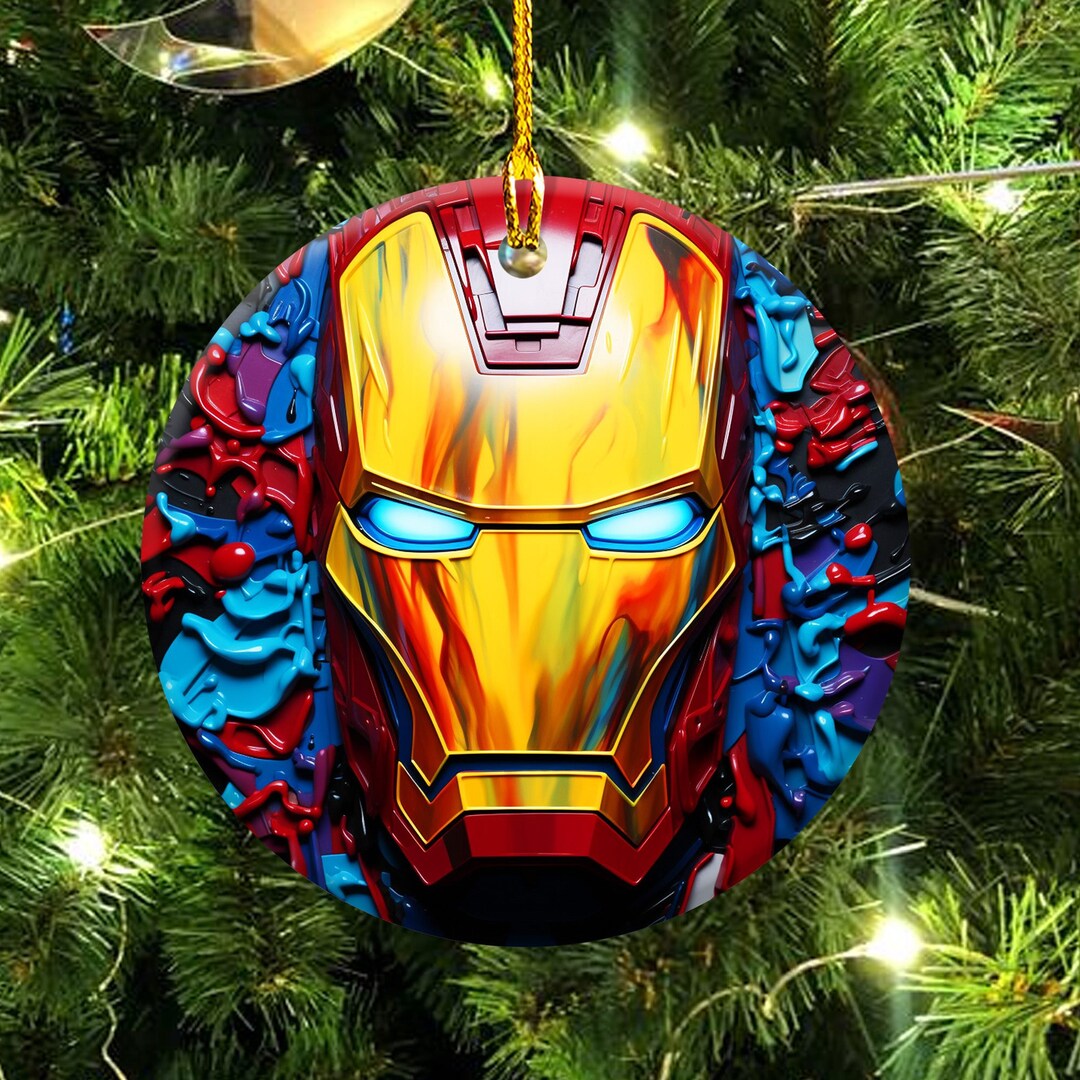 Iron Man Water Colors Ornament 3D Super Hero Ornament - Etsy