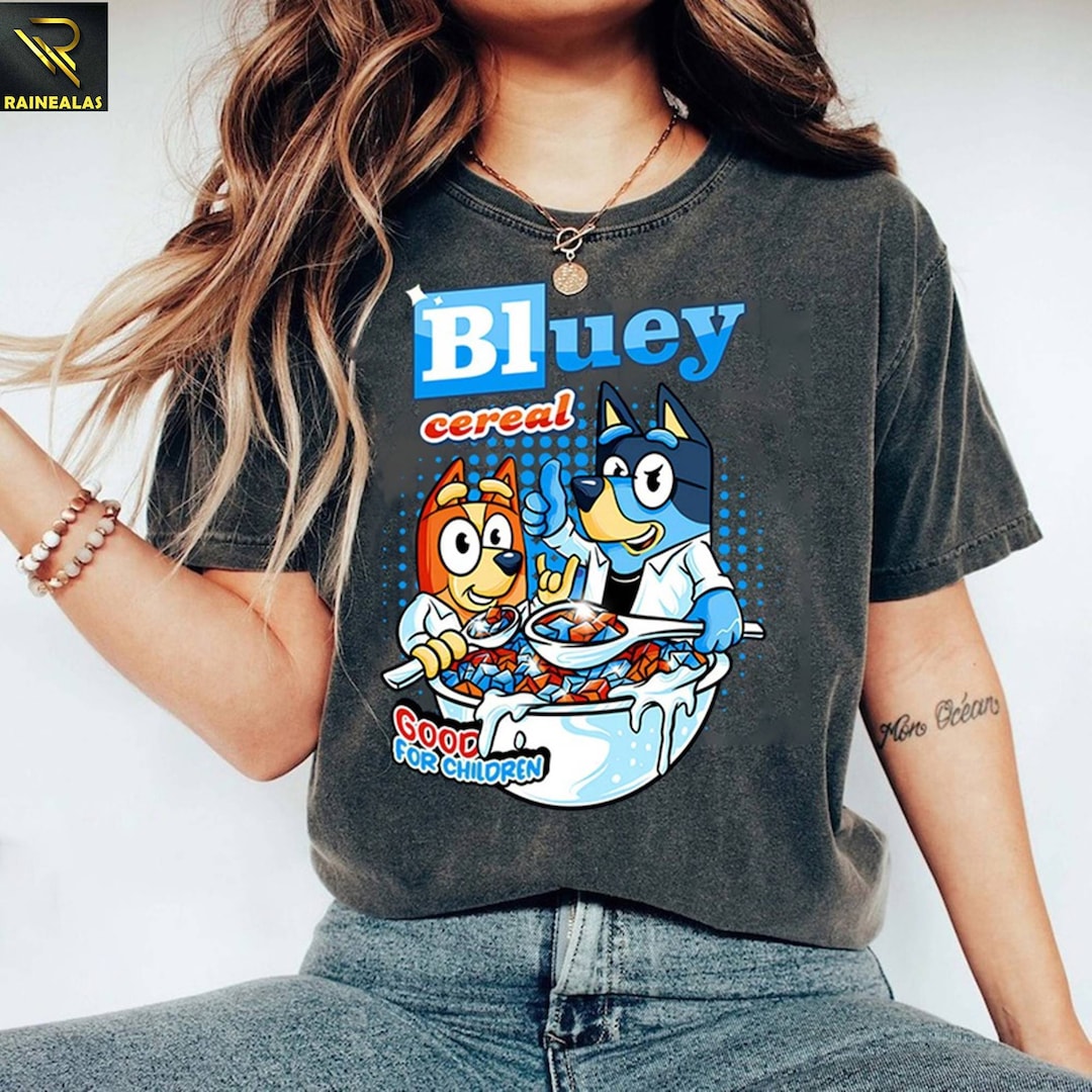 Bluey and Bingo Cartoon Cereal Shirt Funny Bluey Shirt Bluey - Etsy
