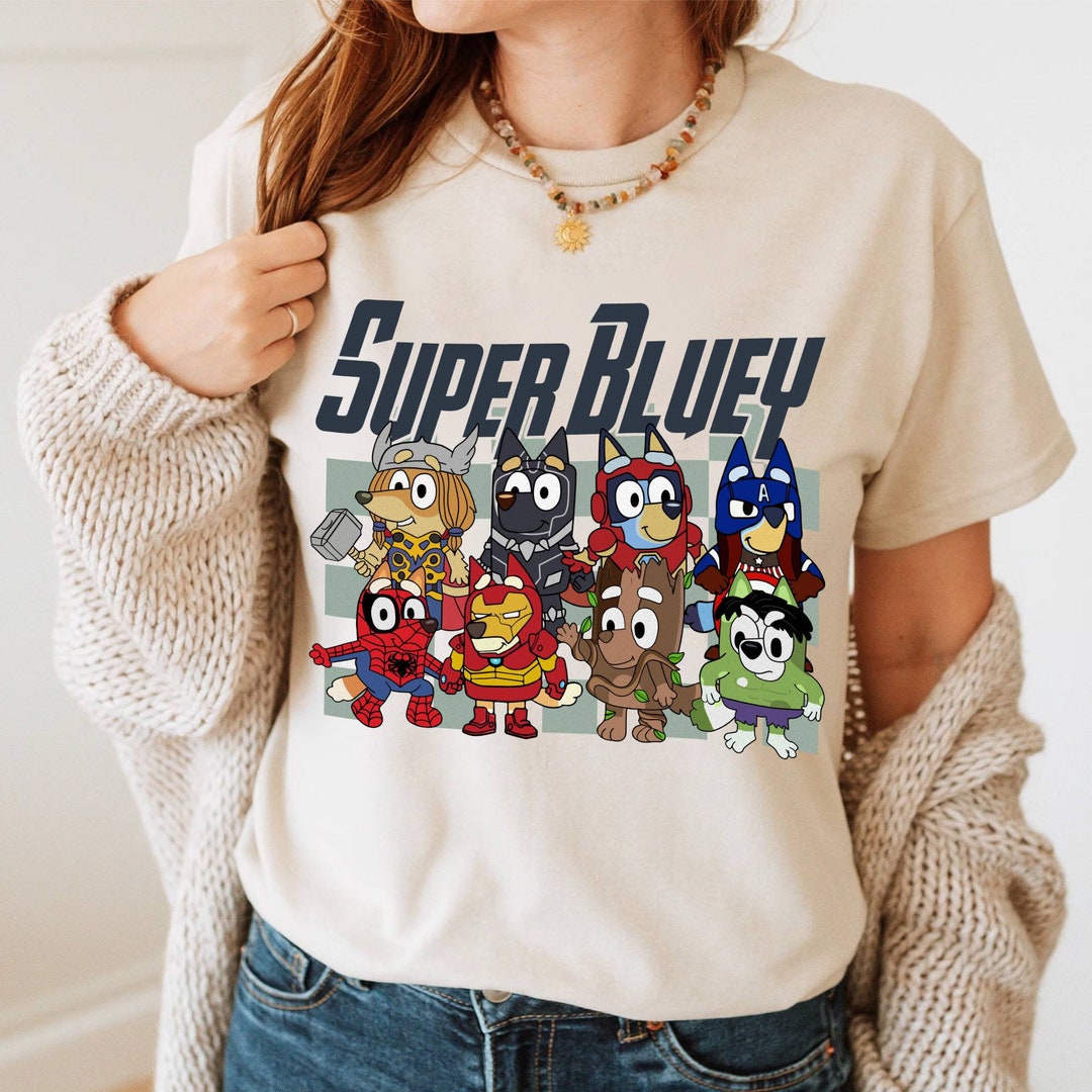 Super Bluey Shirt Marvel Avengers Sweatshirt Bluey and - Etsy