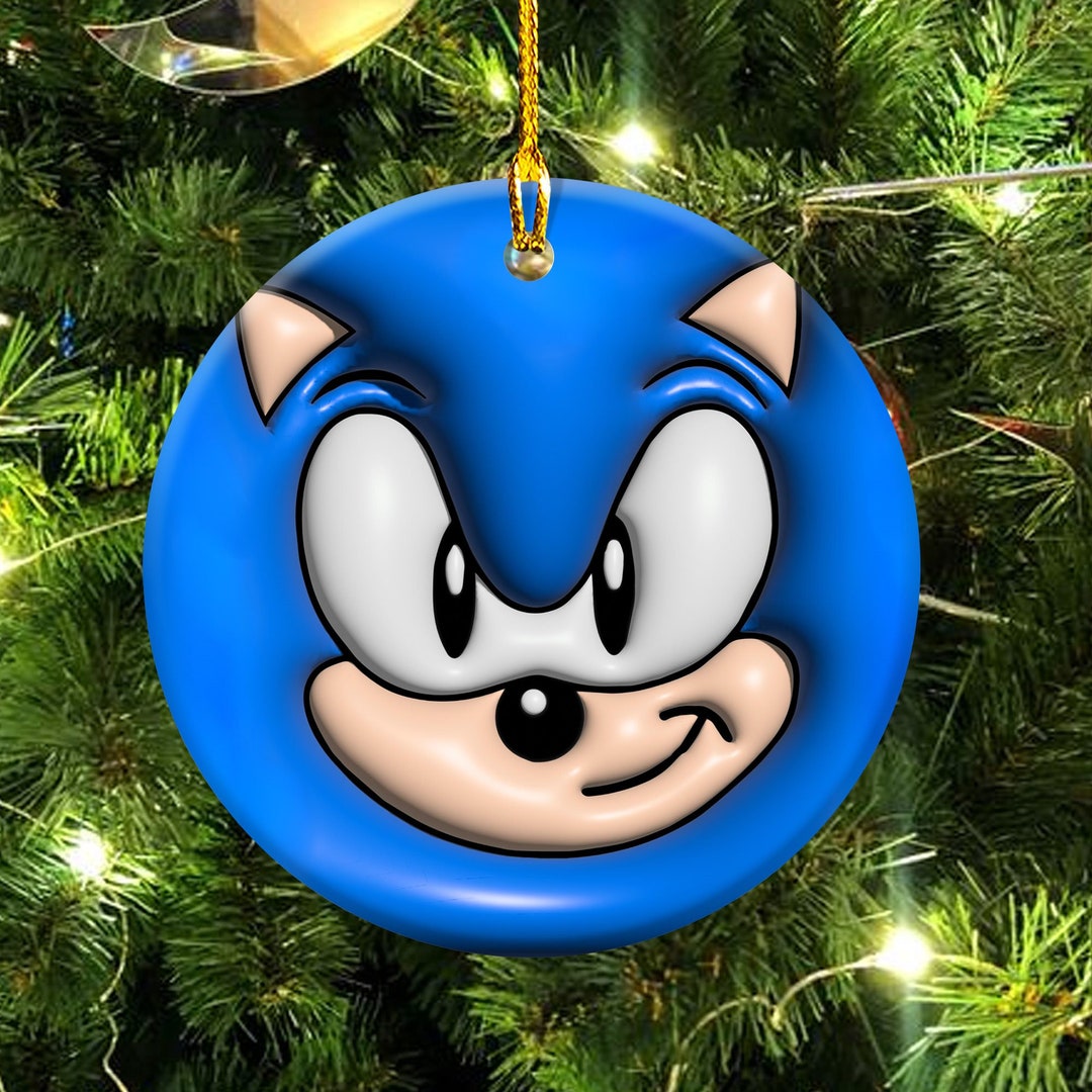 Sonic Face 3D Inflated Ornament Sonic the Hedgehog Ornament - Etsy