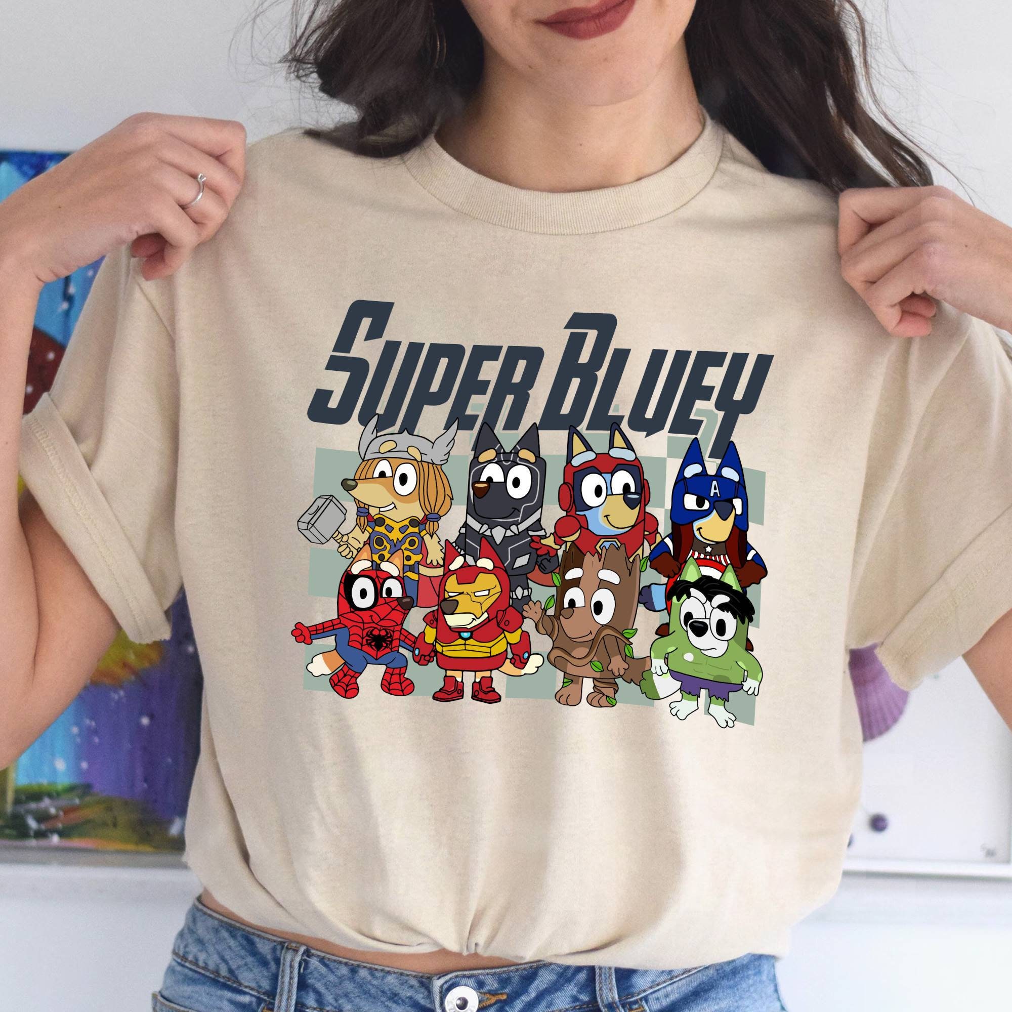 Super Bluey Shirt Marvel Avengers Sweatshirt Bluey and - Etsy
