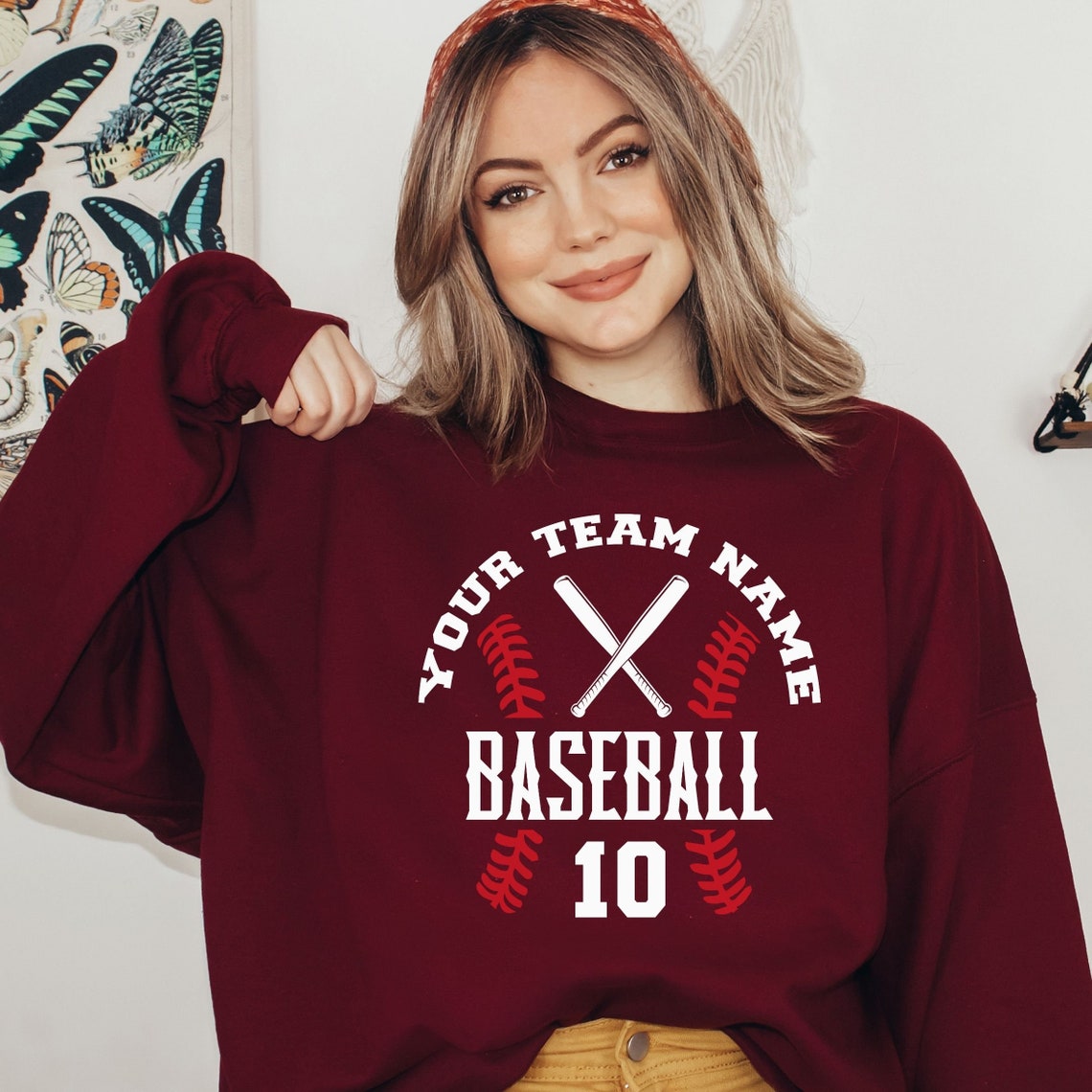 Custom Baseball Team Sweatshirt: Personalized Birthday Gift - Etsy