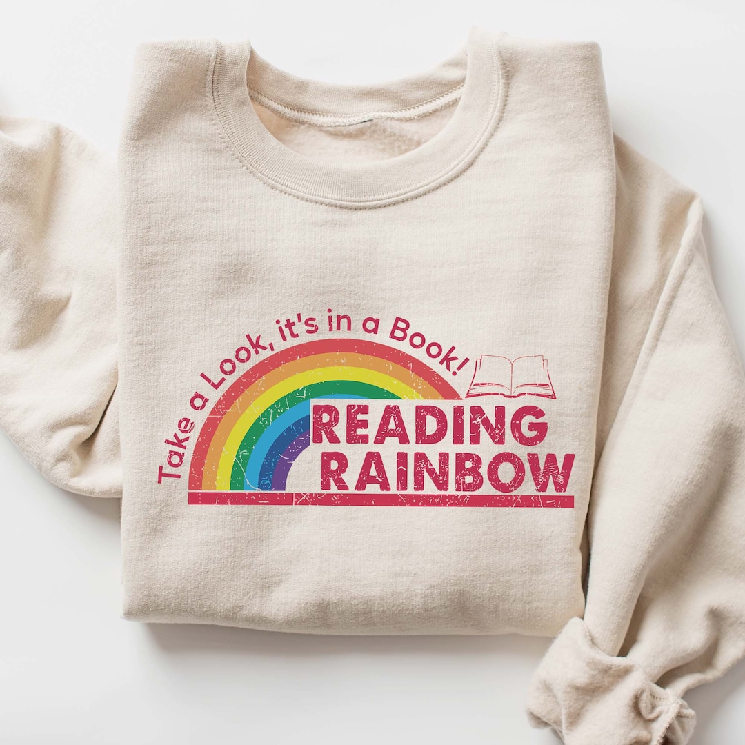 Reading Rainbow Sweatshirt, Rainbow School Crewneck, Bookworm ...