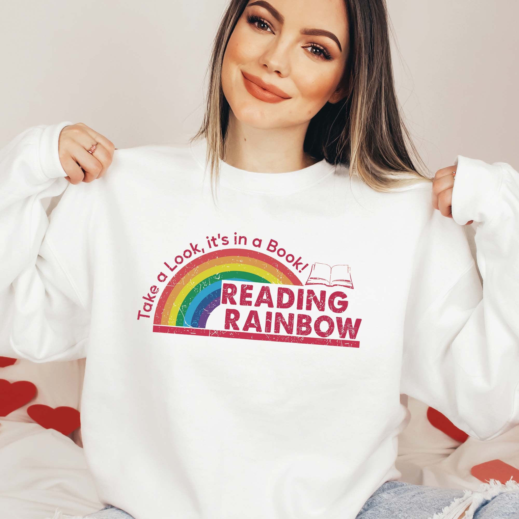 Reading Rainbow Sweatshirt, Rainbow School Crewneck, Bookworm ...