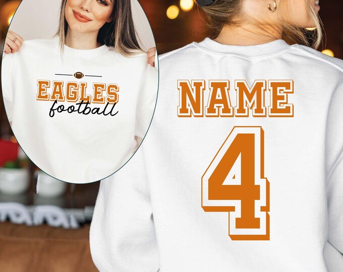 Personalized Football Sweatshirt, Custom Football Team Name and Number ...