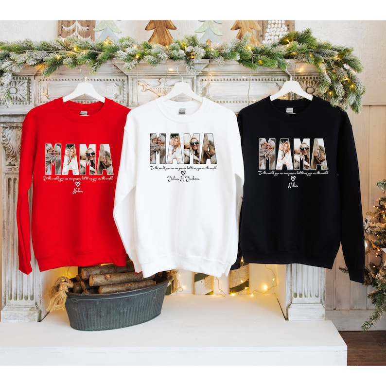 Custom Mama Sweatshirt, Personalized Mama Photo Sweater, the Best Mom ...