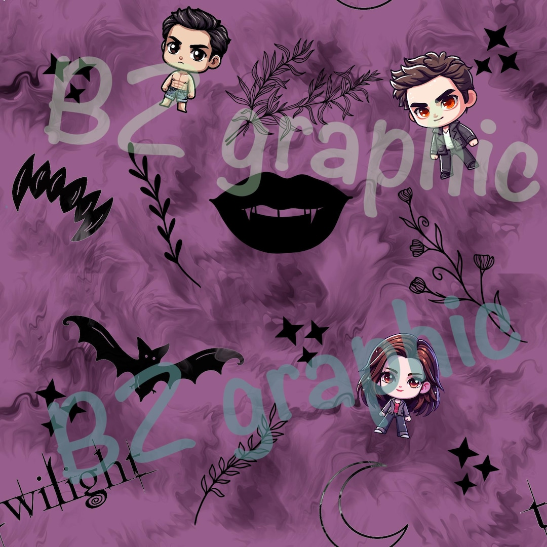 Vampy Romance Seamless File, Vampire Seamless Design, Love Triangle ...