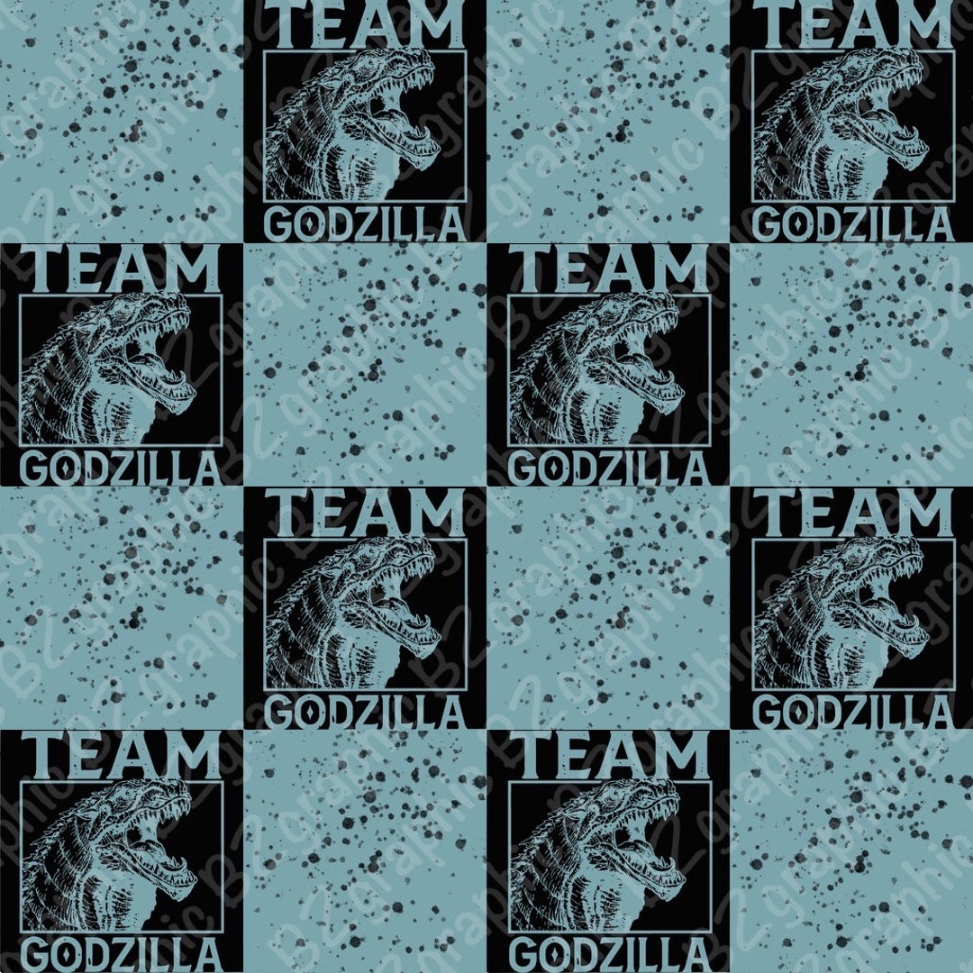Team Gozdilla Seamless File, Godzilla Checkered Design, Teal Godzilla ...