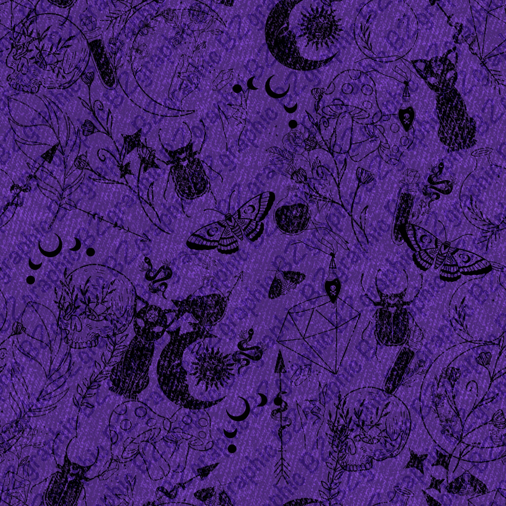 Purple Mystical Seamless Design, Mystical Seamless Pattern, Purple ...