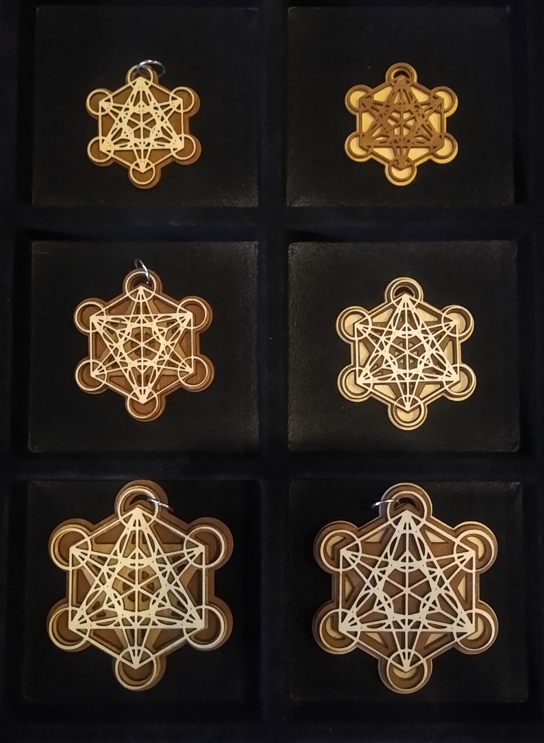 Handmade Metatrons Cube Sacred Geometry Necklace. Layered Wood Festival ...