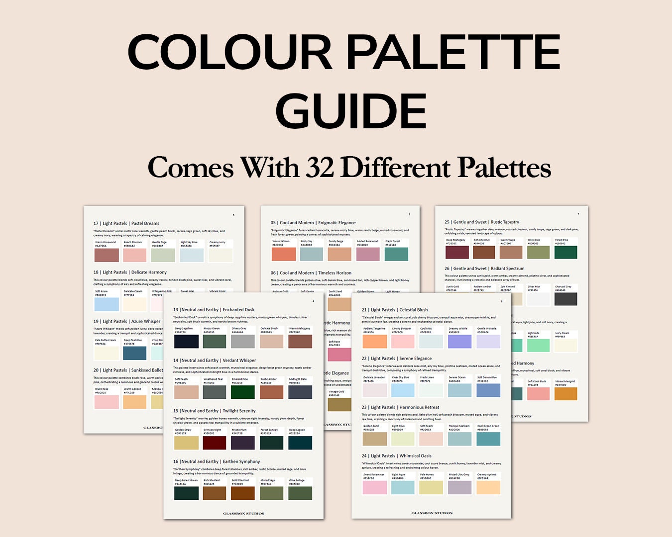Colour Swatches Color Pallette Digital Planner Website Color Design ...