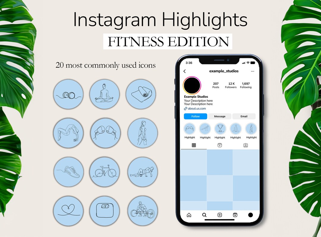Instagram Highlight Covers Fitness Icon Covers for Instagram - Etsy