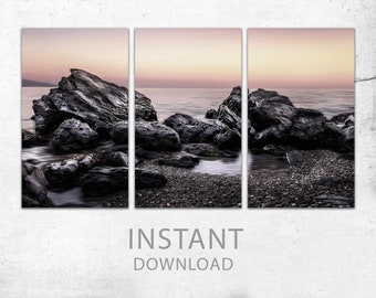 Digital Print Download Orange Sunset Over the Ocean Photo - Etsy