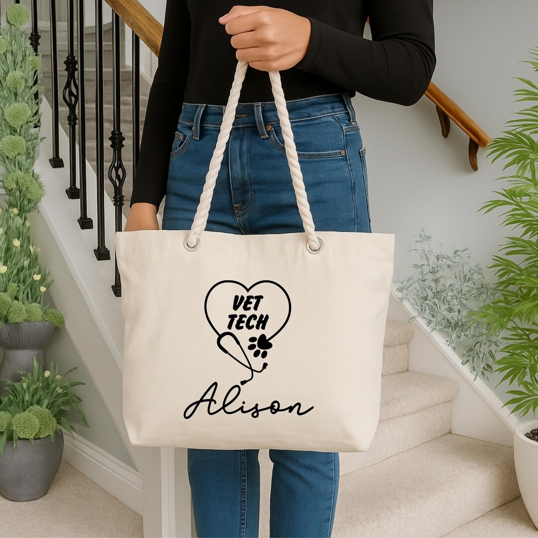 Custom Vet Tech Tote Bag: Personalized Veterinary Gift - Etsy