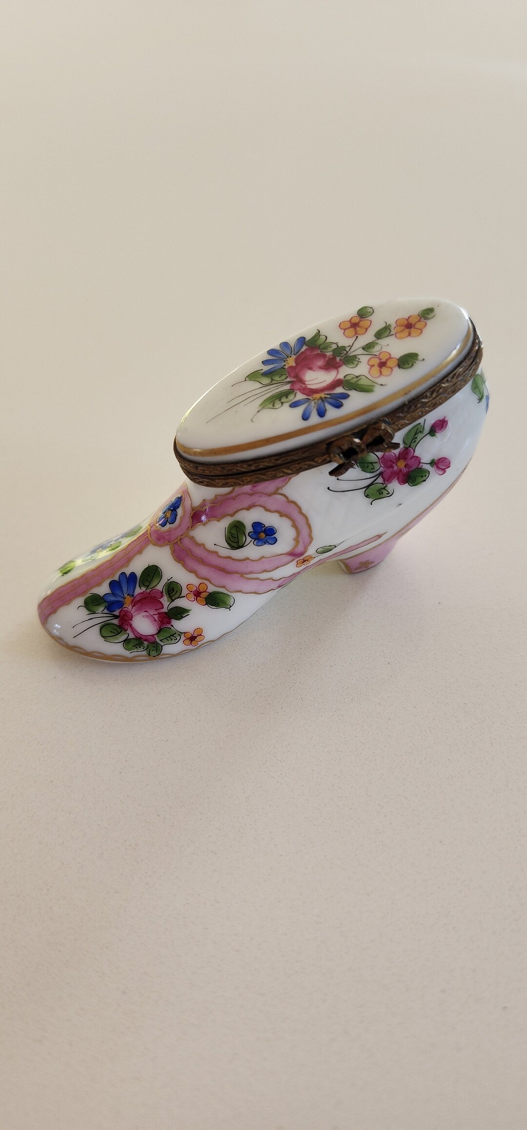 Limoges Hand Painted Shoe Trinket Box - Etsy