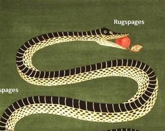 Modern Designer Traditional Hand Made Hand Tufted Wool Rug Tufted Snake ...