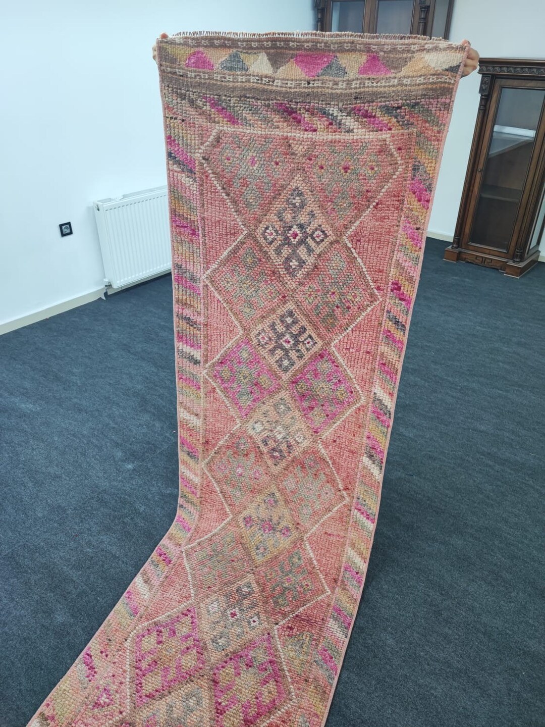 12 Ft Turkish Runner, Extra Long Runner Rug, Stair Runner Rug, Herki ...