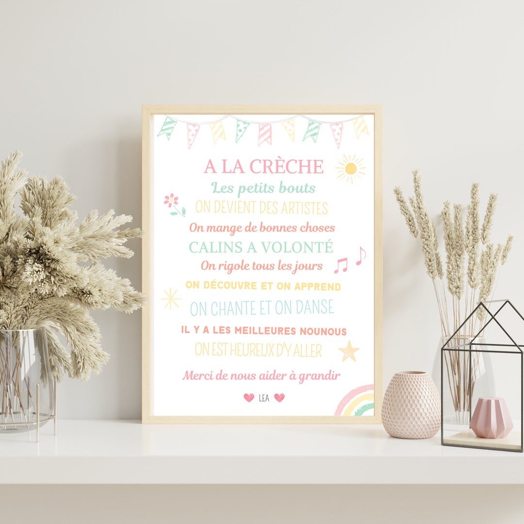 Affiche à la crèche personnalisée poster merci crèche - Etsy France