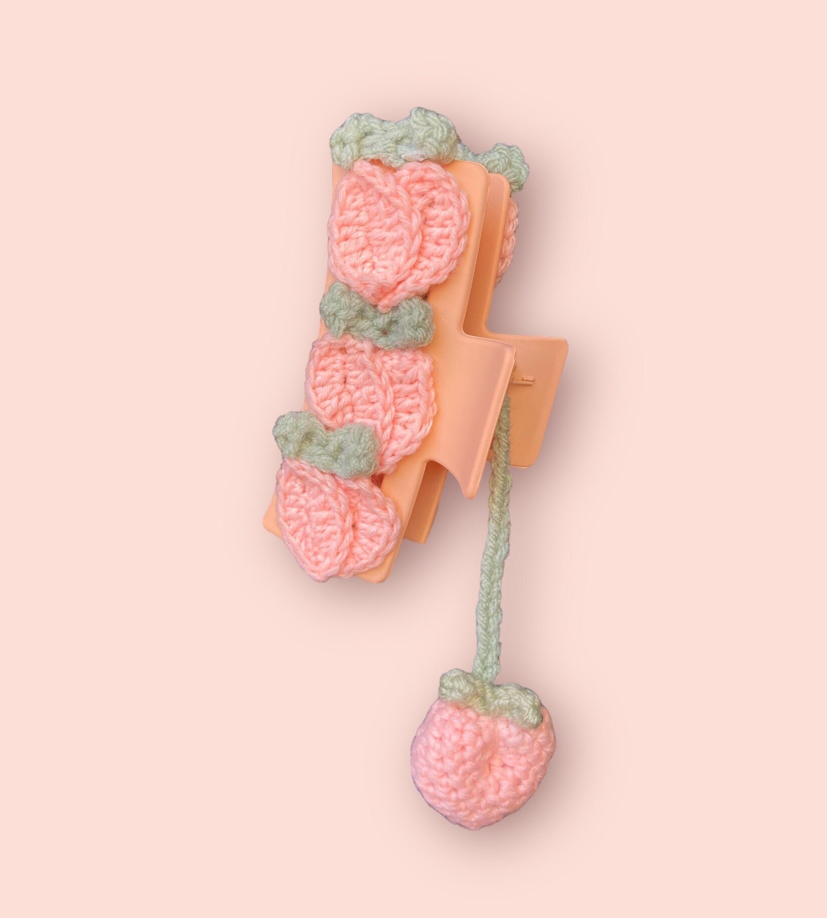 Peach Crochet Hair Claw - Etsy