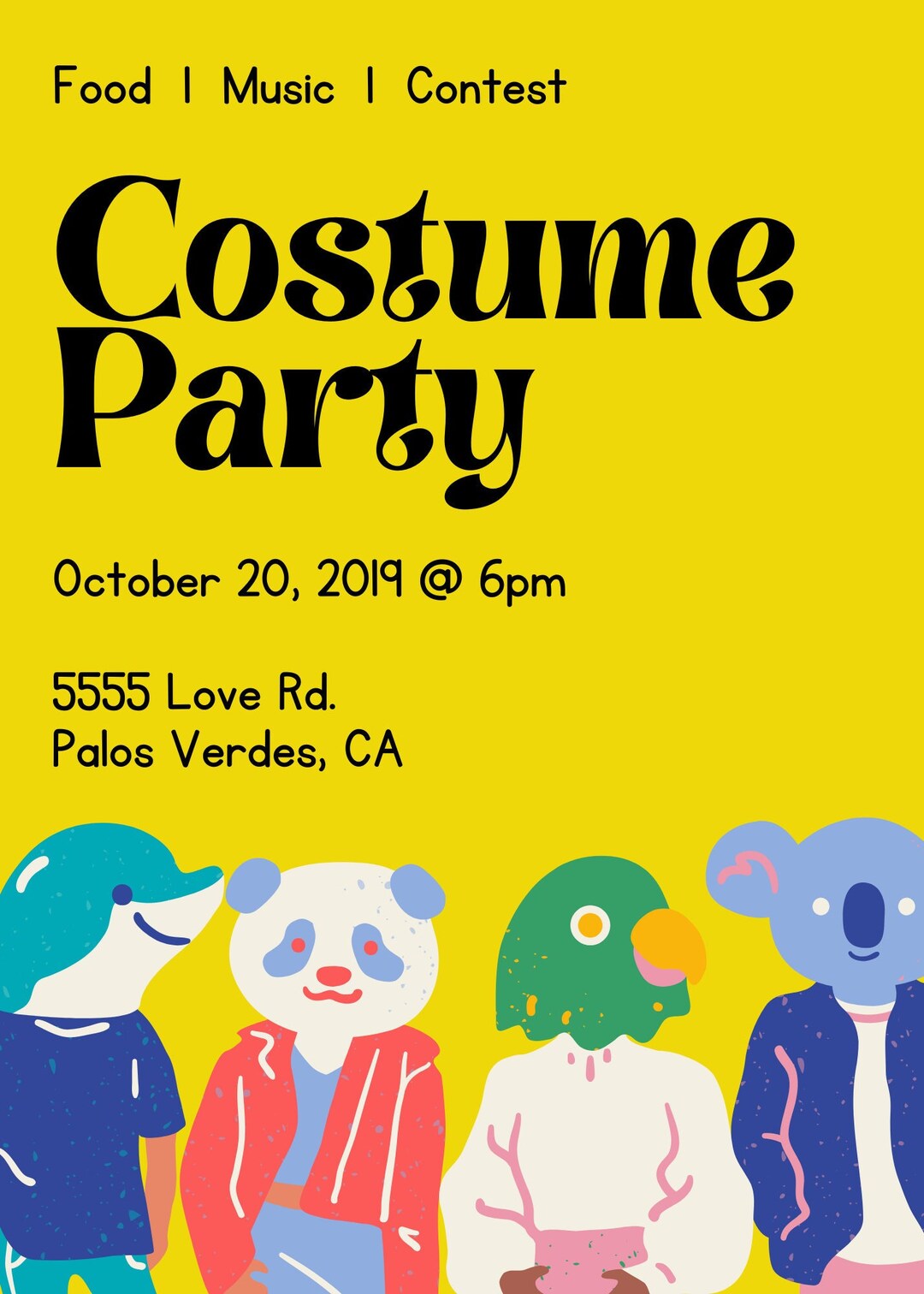 Bright Retro Costume Party Invitation - Etsy